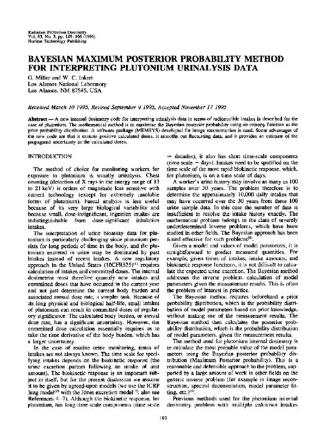 Pdf Bayesian Maximum Posterior Probability Method For Interpreting