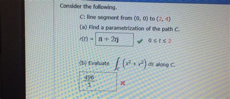 Solved Consider The Following C Line Segment From 0 0 To