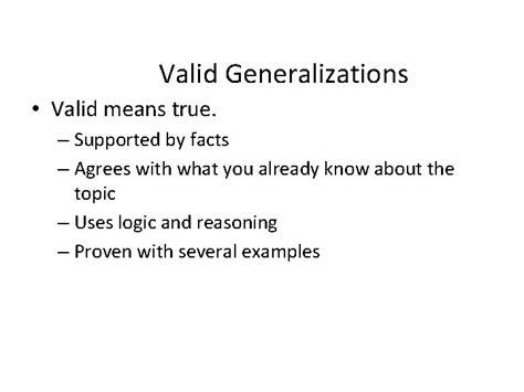 What Is A Generalization A Generalization Is A