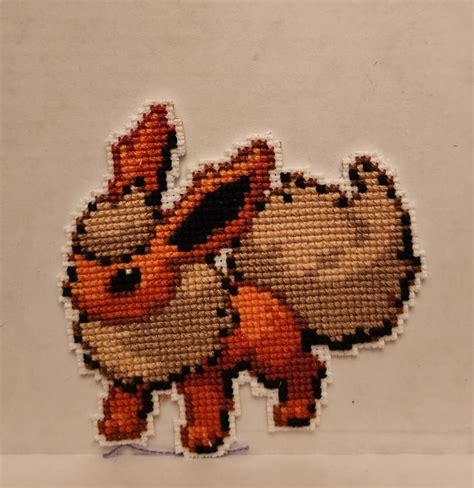Eevee Evolutions Pokemon Cross Stitch Patches 133 134 135 136 196 197 470 Etsy