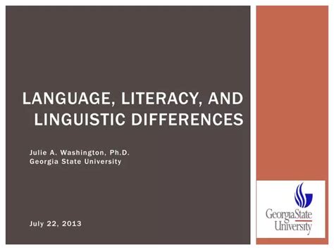 Ppt Language Literacy And Linguistic Differences Powerpoint Presentation Id 1573893