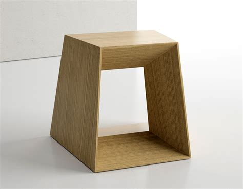 Fine Modern Angular Wood Side Table Ambience Doré