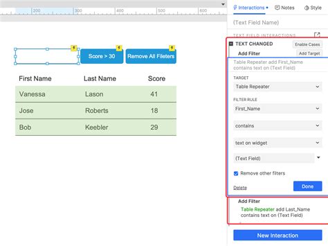 Axure Tutorial Repeaters Filtering Rows Axureboutique