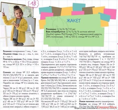 Жакет спицами для девочки Вязание для детей Страна Мам Вязание Схемы вязания детских