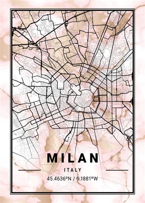 Milan Italy Daphne Marble Map Stock Illustration Illustration Of