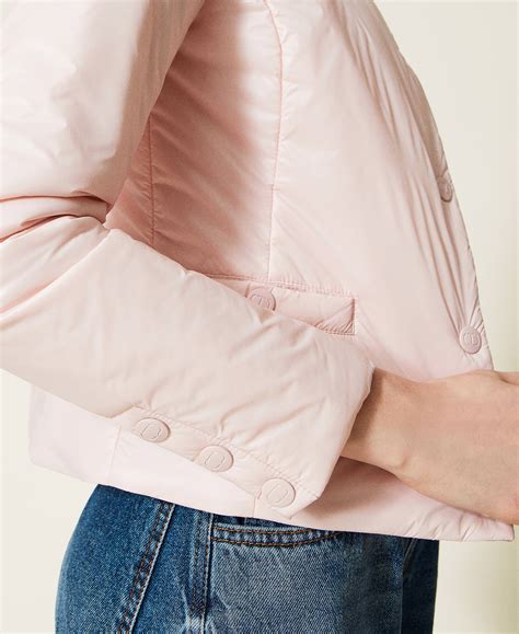 Padded Mandarin Collar Jacket Woman Pink Twinset Milano