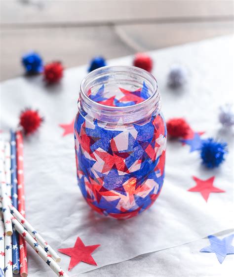 Tissue Paper Stained Glass Mason Jar Craft Mason Jar Crafts Love