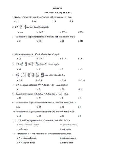 Assignment Matrices Pdf