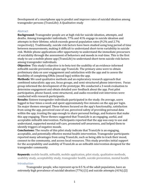 Pdf Development Of A Smartphone App To Predict And Improve Rates Of Suicidal Ideation Among