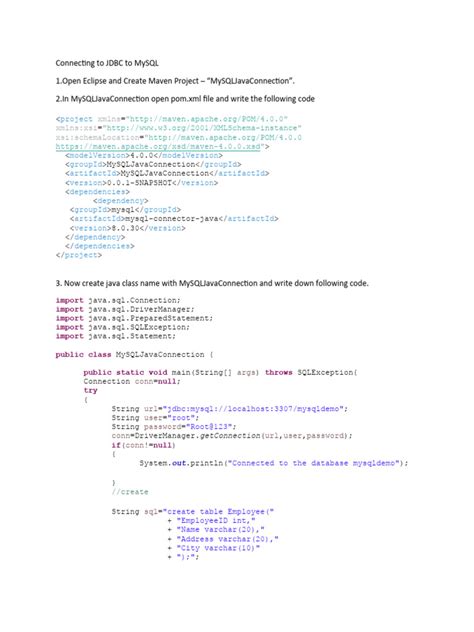 Jdbc Connection Pdf Information Technology Management Sql