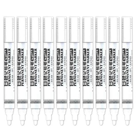 흰색 영구 펜 아크릴 흰색 페인트 펜 방수 초소형 흰색 잉크 Diy 페인팅 아트 유리 돌 종이 금속 세차 및 유지 관리