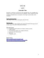 Introduction To Reading And Analyzing Topographic Maps GEOL Course Hero