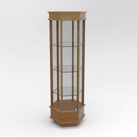 Narrow Classic Hexagon Tower Display Case Display Cases Showcases