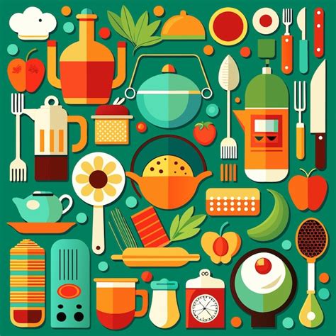 Premium Vector Kitchen Elements Pattern