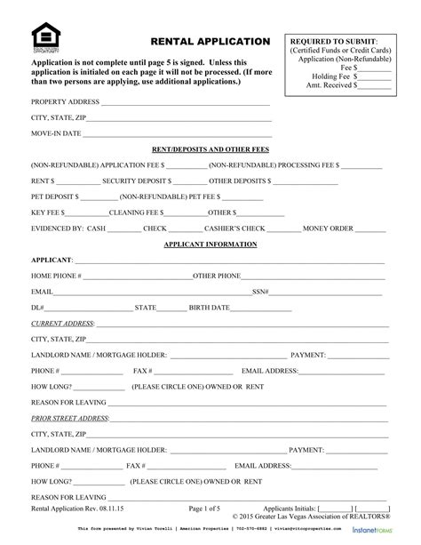 Free Printable Rental Application Form Templates [word Pdf] Simple