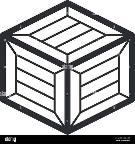 Wooden Crate Icon Storage Box Line Symbol Stock Vector Image And Art Alamy