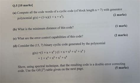 Solved Information Theory And Codingq5 10 Marks A