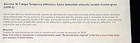 Solved Exercise 16 7 Algo Temporary Difference Future