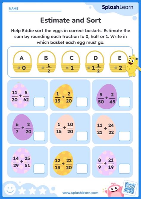 Year 6 Maths Estimate Fraction Sums Worksheets Free Printable Age