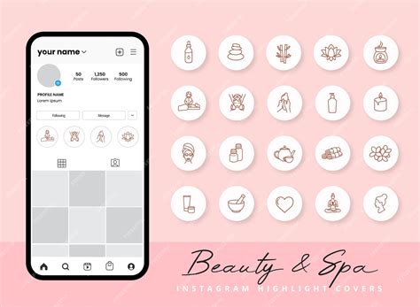 Conjunto De Iconos De Belleza Y Spa Para Portadas Destacadas De