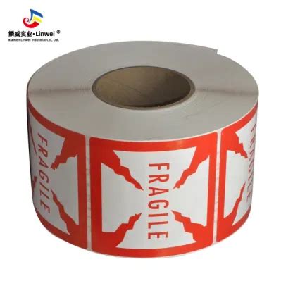 Free Sample Adhesive Stickers Fragile Label Warning Labels Shipping Brittle Goods Sticker Roll