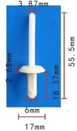 Заклепка автомобильная пластиковая 3,87x18 мм, 0208 для Ford, Mercury ...