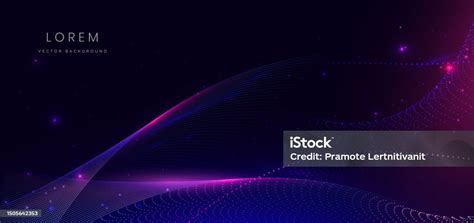 추상 기술은 진한 파란색 배경에서 움직이는 속도 동작으로 미래 지향적으로 빛나는 네온 블루와 핑크 웨이브 라이트 라인입니다 가리기에 대한 스톡 벡터 아트 및 기타 이미지