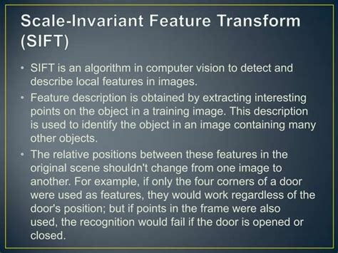 Sift Vs Other Feature Descriptor Pptx 3 D Graphics Computer Software And Applications