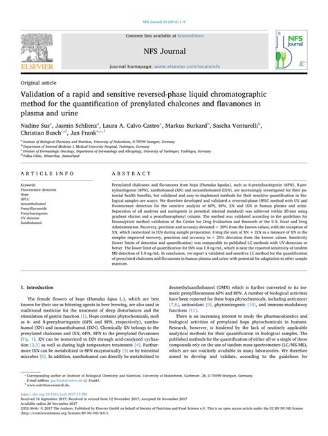 Pdf Validation Of A Rapid And Sensitive Reversed Phase Liquid Chromatographic Method For The