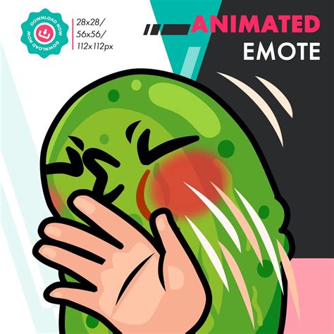Animated Pickle Slap Emote Cute Gherkin Beat Emote For Twitch Youtube
