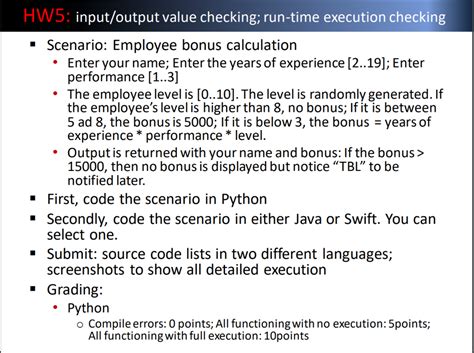 solved hw5 input output value checking run time execution