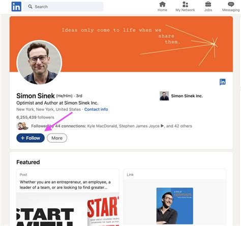 Linkedin Follow Button