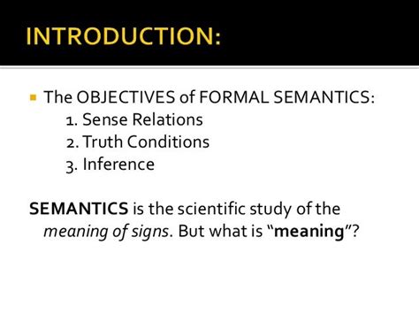Formal Semantics