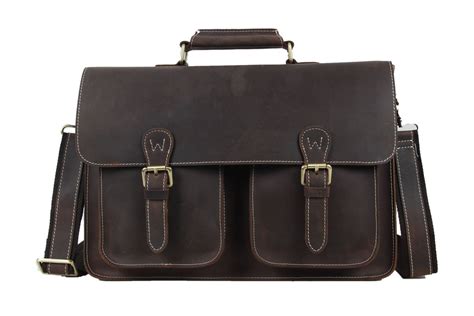 Vintage Genuine Leather Briefcase Messenger Bag Laptop Bag 6922 Moshileatherbag Handmade