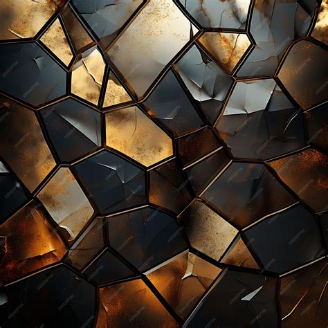 premium photo background of angular polygons polished brass material laser etched geomet