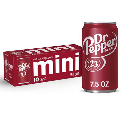 Dr Pepper Soda Pop 75 Fl Oz 10 Pack Cans Original Flavor