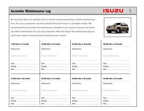 Ascender Maintenance Log