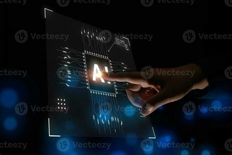 Businessman Touches Artificial Intelligence Ai Concept Futuristic