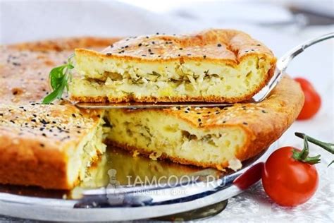 Заливной пирог с капустой на майонезе и сметане — рецепт с фото Еда Кулинария Вкусная еда