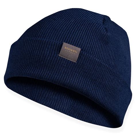 Meriwool Unisex Beanie Merino Wool Ribbed Knit Winter Hat For Men And