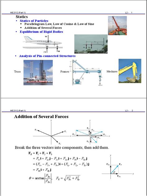 Me2112 Part 1 Statics L2 Pdf Force Tension Physics