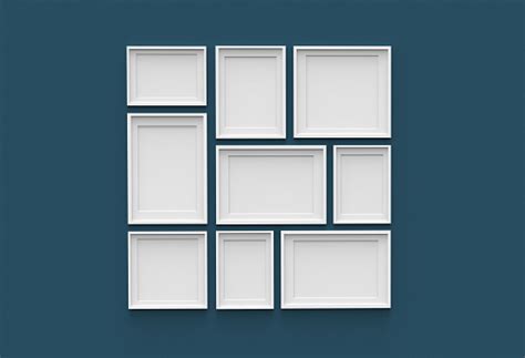 그림 프레임 어두운 파란색 벽체 배경에 고립입니다 3d 일러스트 0명에 대한 스톡 사진 및 기타 이미지 0명 공란 그림 그리기 Istock