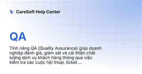 Qa Caresoft Help Center