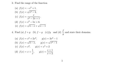 Solved Find The Range Of The Function A F X X B Chegg