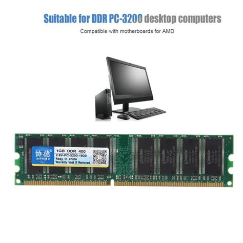 2 6v Ram Mémoire Ddr 1gb 400 Mhz 184pin Carte Memoire Ddr Module De Mémoire Compatible Pc3200
