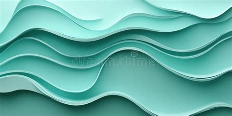 Abstract Teal Wave Pattern With Layered Paper Design For Modern