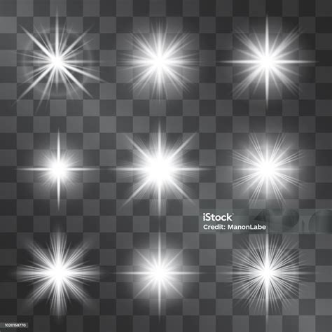 실버 스타 빛 효과 처마 밑면 프로젝터 광선 벡터 소스를 빛나는 장식 화이트 조명 반짝 반짝 하 고 장식적인 목적을 위해 투명