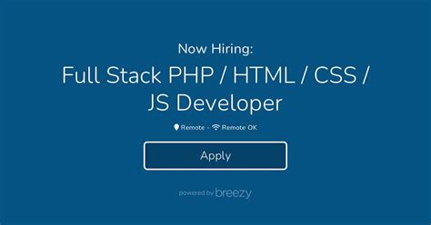 Full Stack Php Html Css Js Developer At Shiply