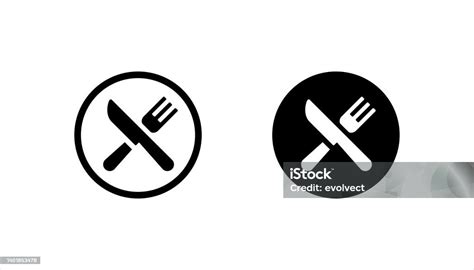 포크와 나이프 아이콘입니다 레스토랑 비즈니스 개념 기호 음식 기호 벡터 일러스트 레이 션 개체 그룹에 대한 스톡 벡터 아트 및 기타 이미지 Istock