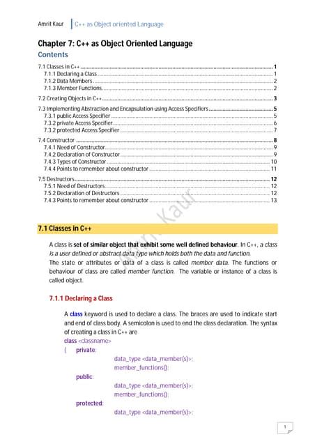 Chapter 7 C As Oop Pdf Programming Languages Computing